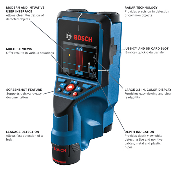 Bosch D-TECT200C 12V Max Wall / Floor Scanner with Radar – MacPower Group